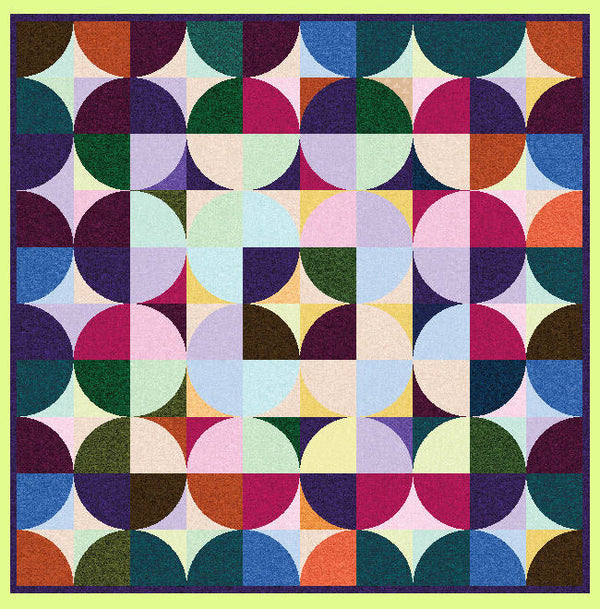 CURVE IN A SQUARE 5" finished quarter block (cornered Drunkards Path ...