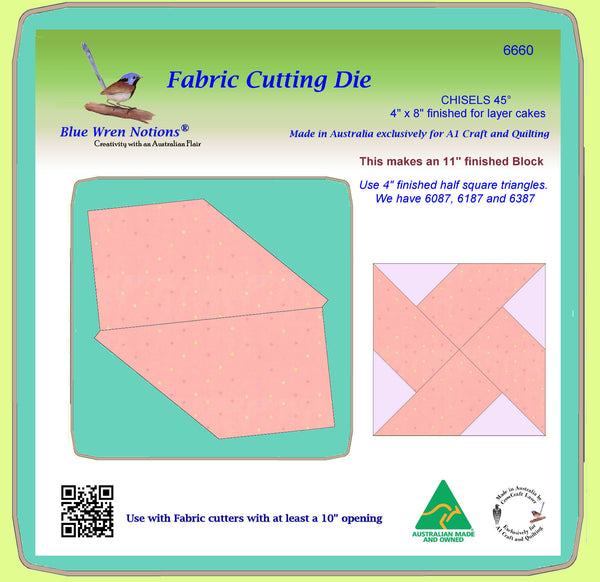 Chisel 45º - 4" x 8" finished for layer cakes - makes an 11" block -66 ...