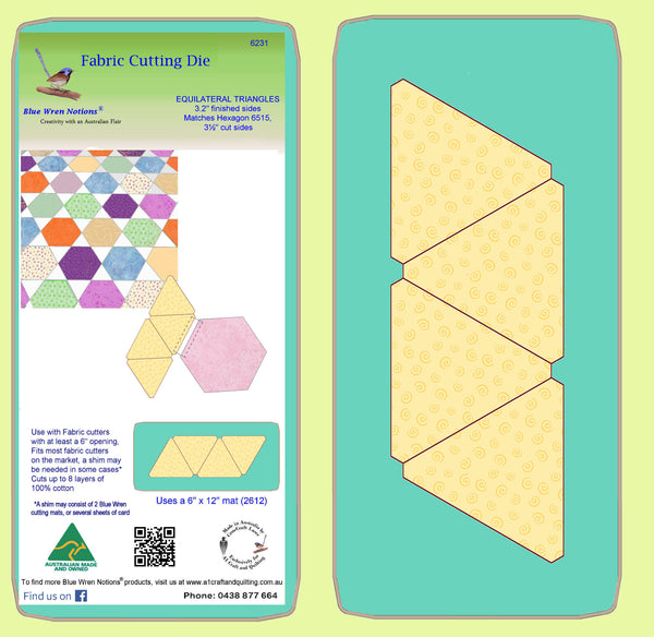 Triangles, Equilateral 3.2" finished sides, 4 on die - 6231 - includes ...