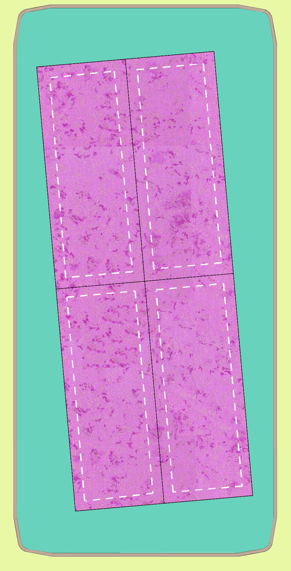 Rectangle 2" x 5" cut, (1½"x 4½") finished - Multi x 4 - 6323- mat inc ...