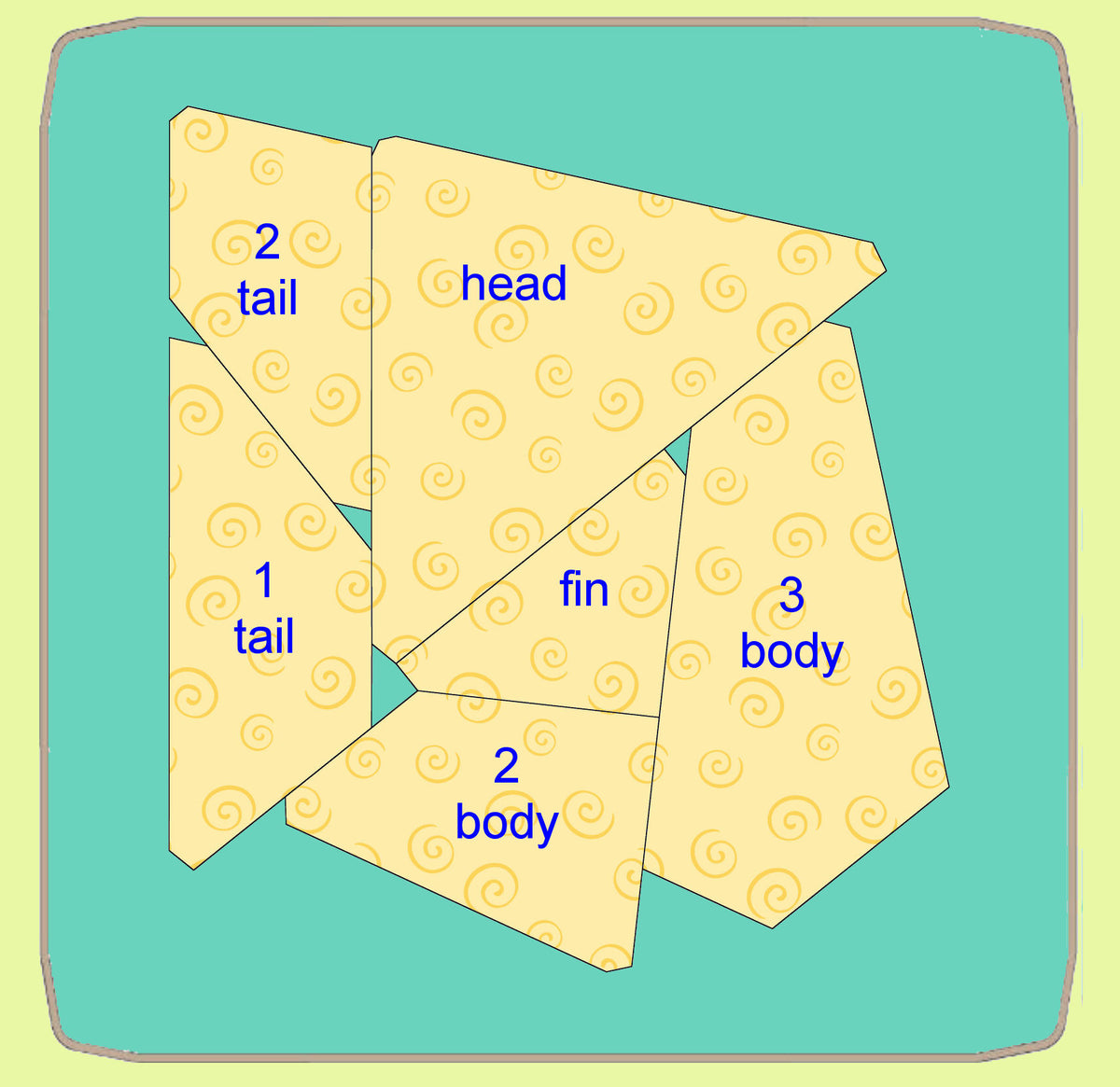 Tessellating Fish - use "Piece by Number" pattern - 6641 - includes cu ...