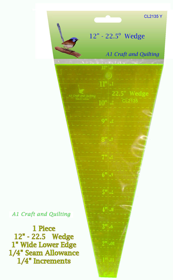 Wedge Template 22.5 degrees for Dresden plates, large flowers etc - A1 ...